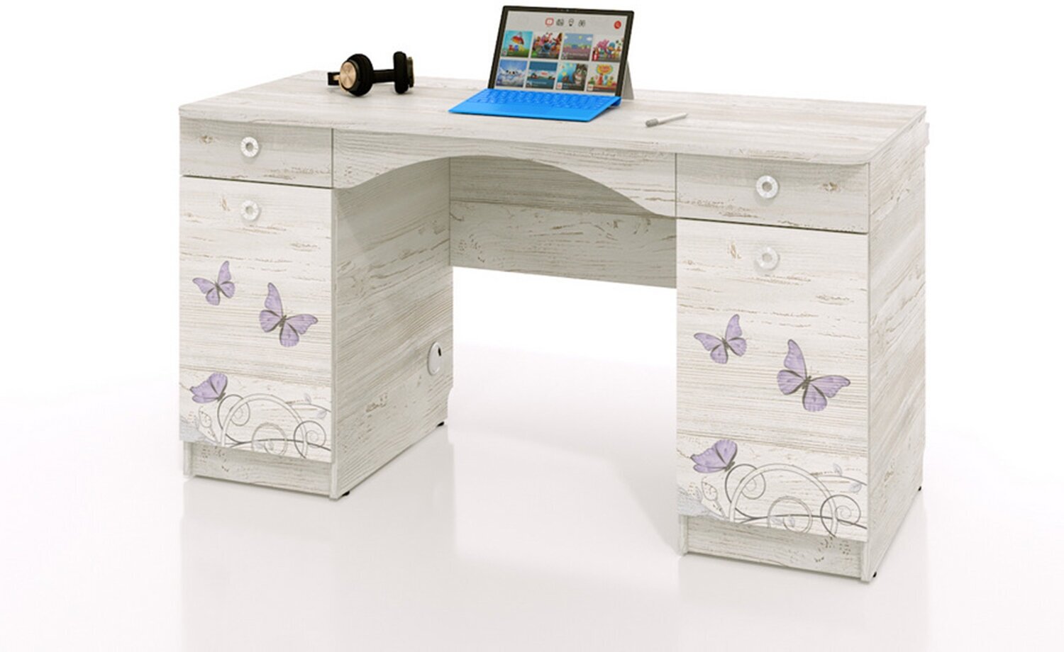 Письменный стол Hoff Леди, 140х75х60 см, 2 тумбы, цвет винтерберг
