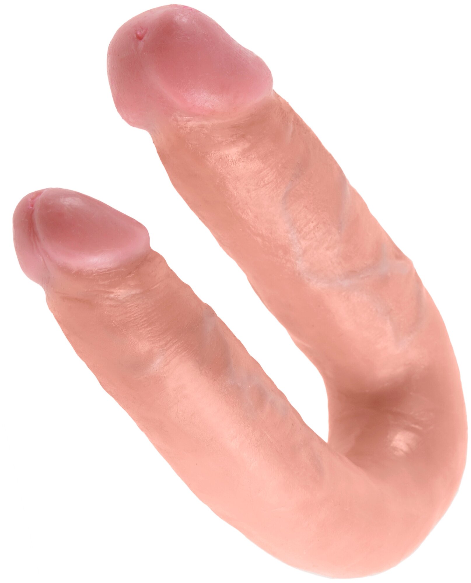 Двусторонний дилдо среднего размера телесный King Cock U-Shaped Medium Double Trouble