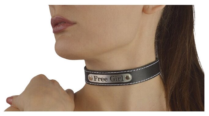 Sitabella Чокер с белой строчкой Free Girl (3353 FG), черный