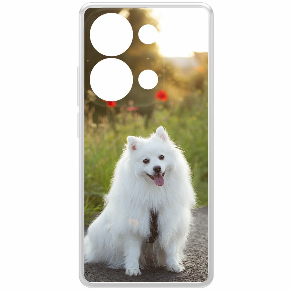 Чехол-накладка Krutoff Clear Case Белый шпиц для Xiaomi Poco M6 Pro 4G