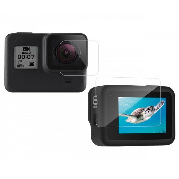 Стекло защитное на экран и линзу экшн камеры GoPro 8