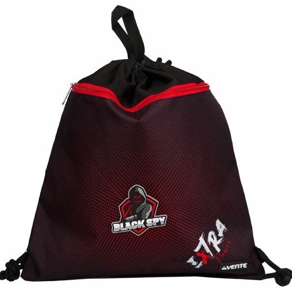Сумка для сменной обуви и спортивных секций "deVENTE. Black Spy" 37x47 см, плотная ткань, передний карман