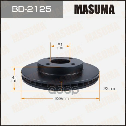 Диск тормозной MASUMA, front NISSAN NOTE, TIIDA / E11, C11 05- [уп.2] Masuma арт. BD2125