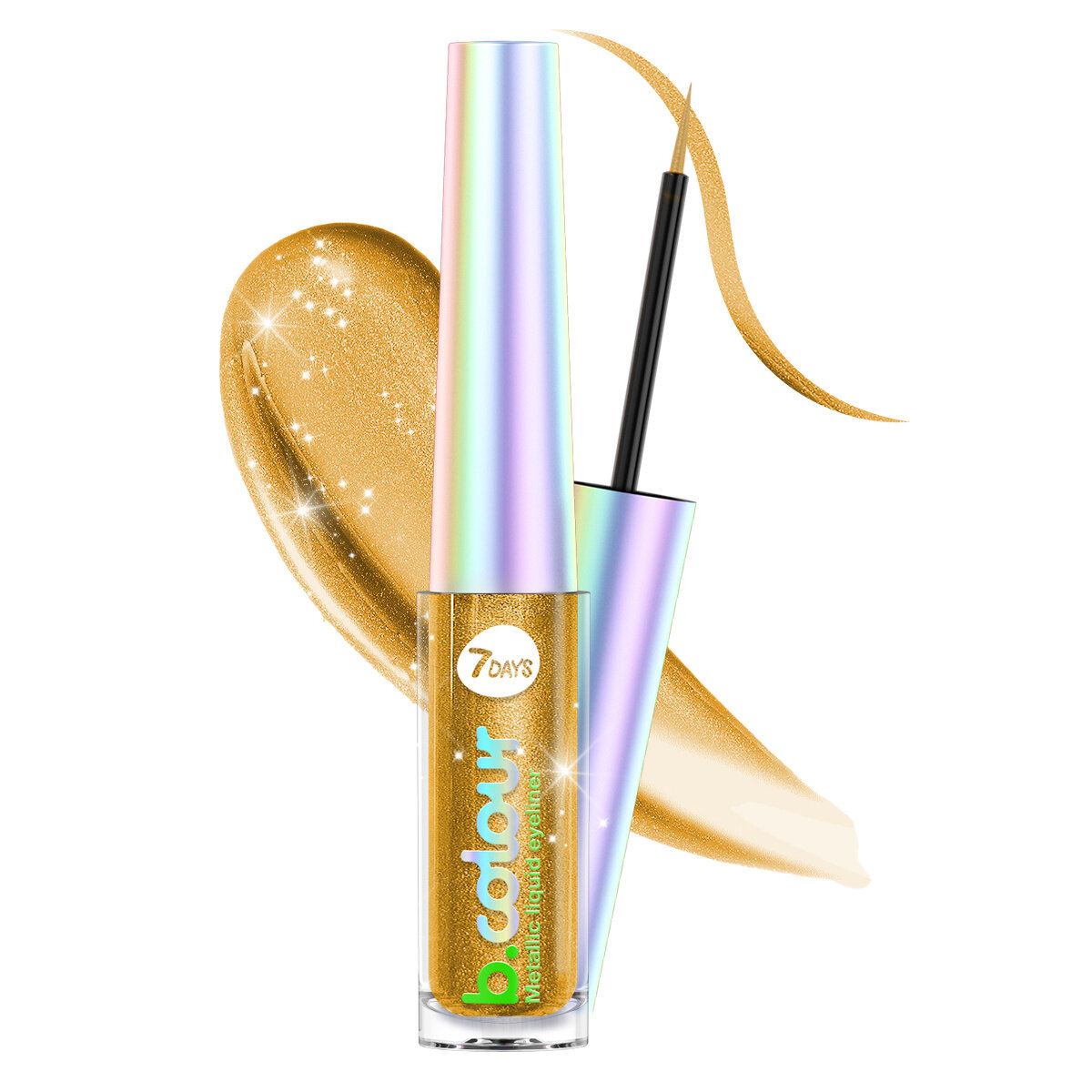 Жидкая подводка для глаз с эффектом металлик 7Days B.Colour, тон: 07 Gold, 3.3мл