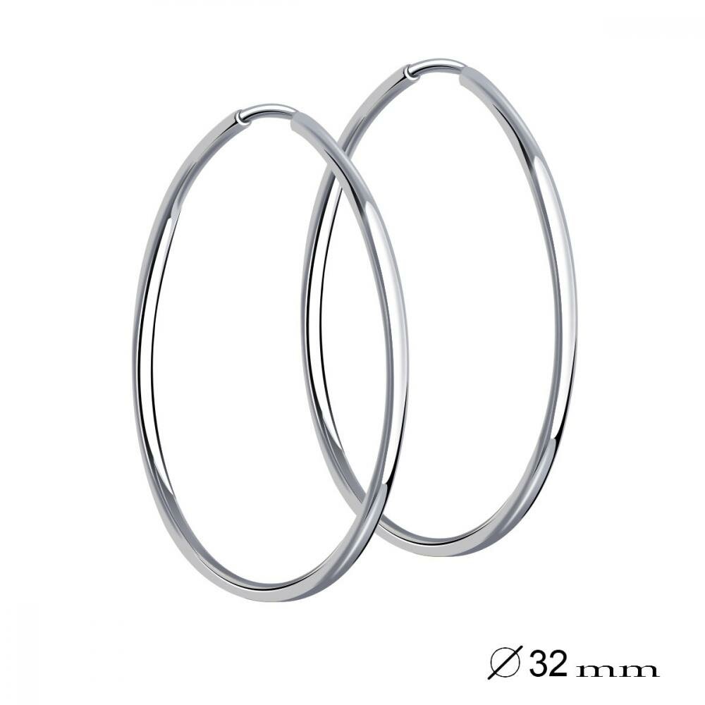 Серьги конго, белое золото, 585 проба
