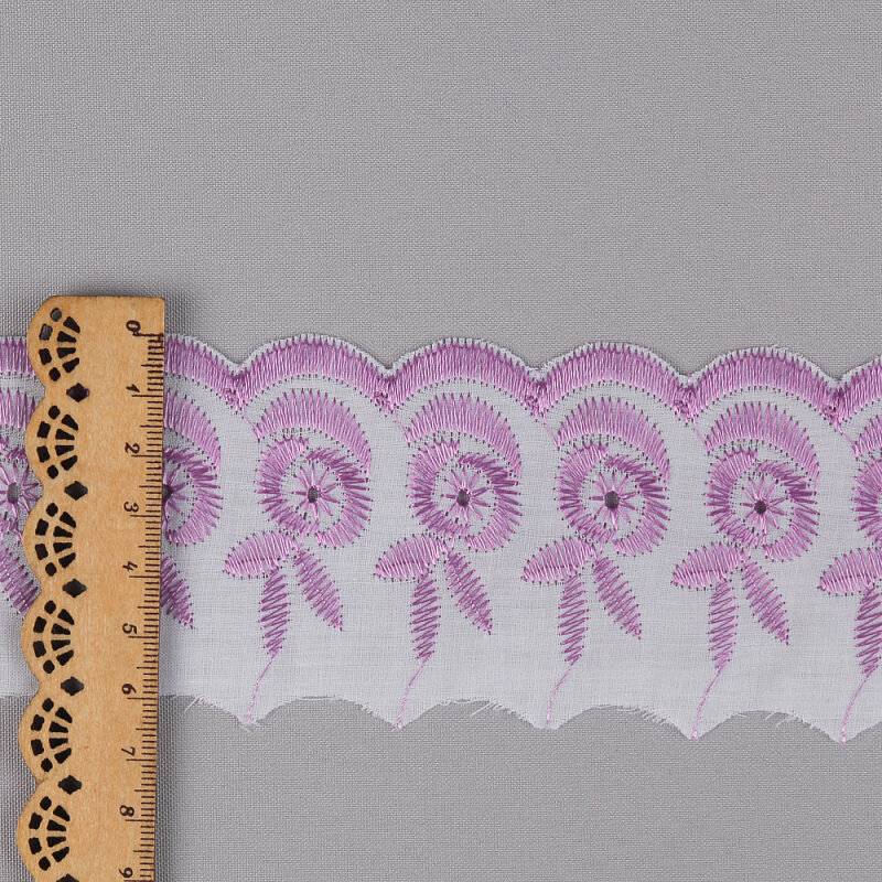 Кружево шитье (кружево для шитья) шир.5см цв. бледно-сиреневый упак.13,7 м