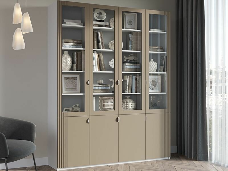 Книжный шкаф с полками " Санторини 6" 160х200х40 Мокко