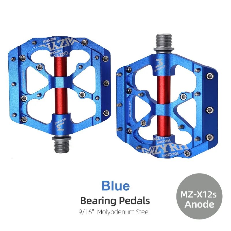 Велосипедные педали BMX MTB из алюминия Синий, X12S-Anode blue