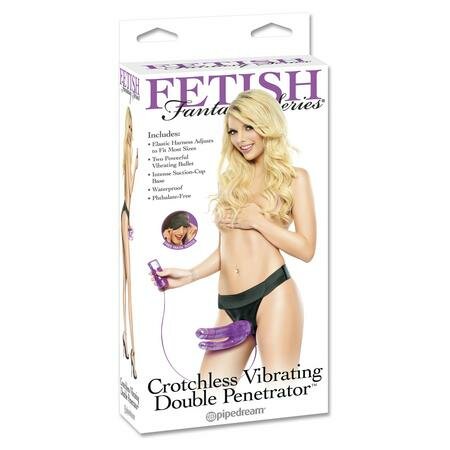 Двойной страпон Crotchless Vibrating Double Penetrator 3881-00
