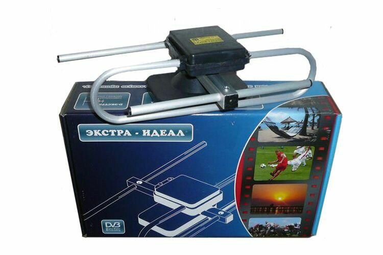 Антенна комнатная с усилителем, цифровая для DVB-T2 Экстра-Идеал 12в