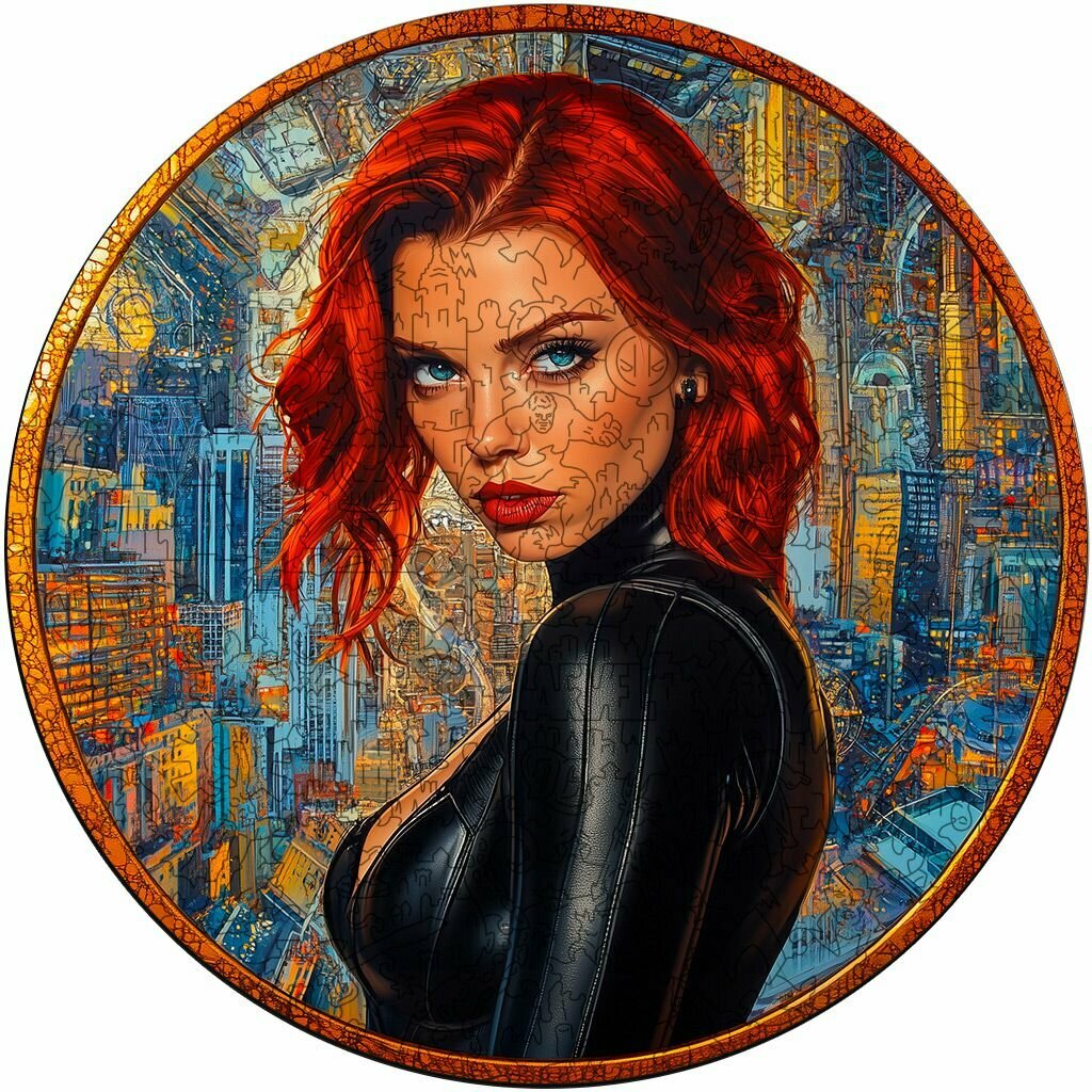 Деревянный пазл BoberBox "Мандала Чёрная вдова", 200 деталей