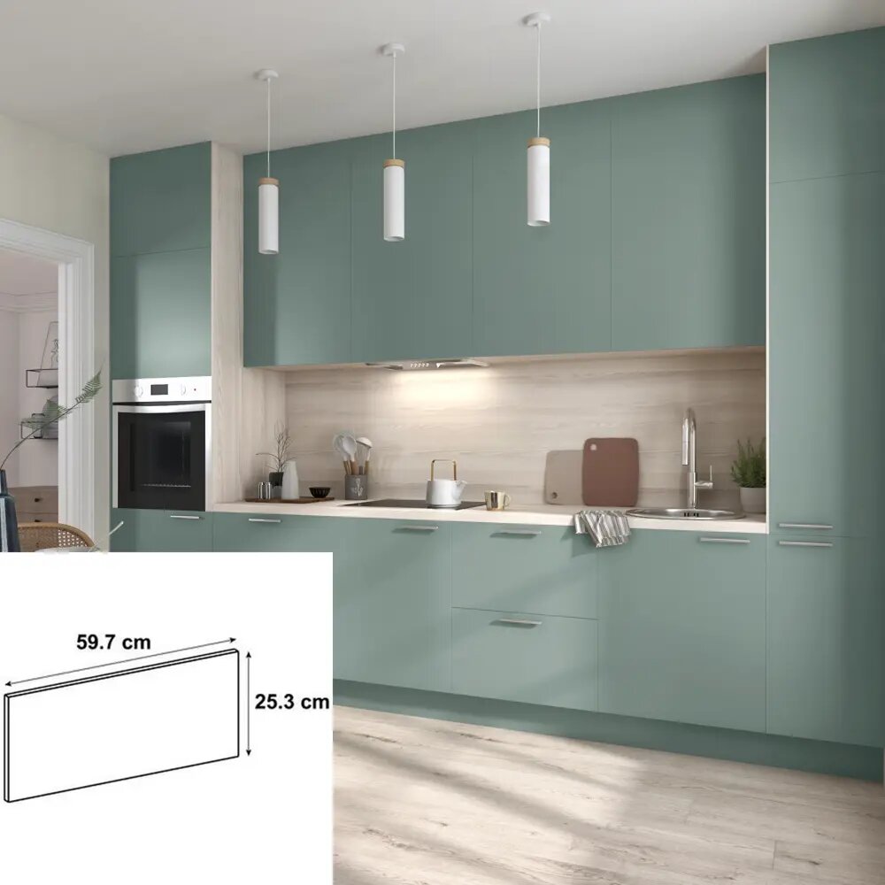 Фасад для кухонного ящика София грин 59.7x25.3 см Delinia ID ЛДСП цвет зеленый