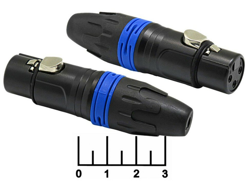 Разъем XLR гнездо металл синий gold