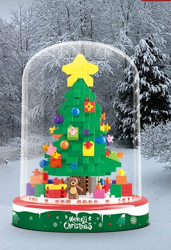 Конструктор 3D из миниблоков Balody Новогодняя елка в колбе, с подсветкой, 101 деталей - BA21137