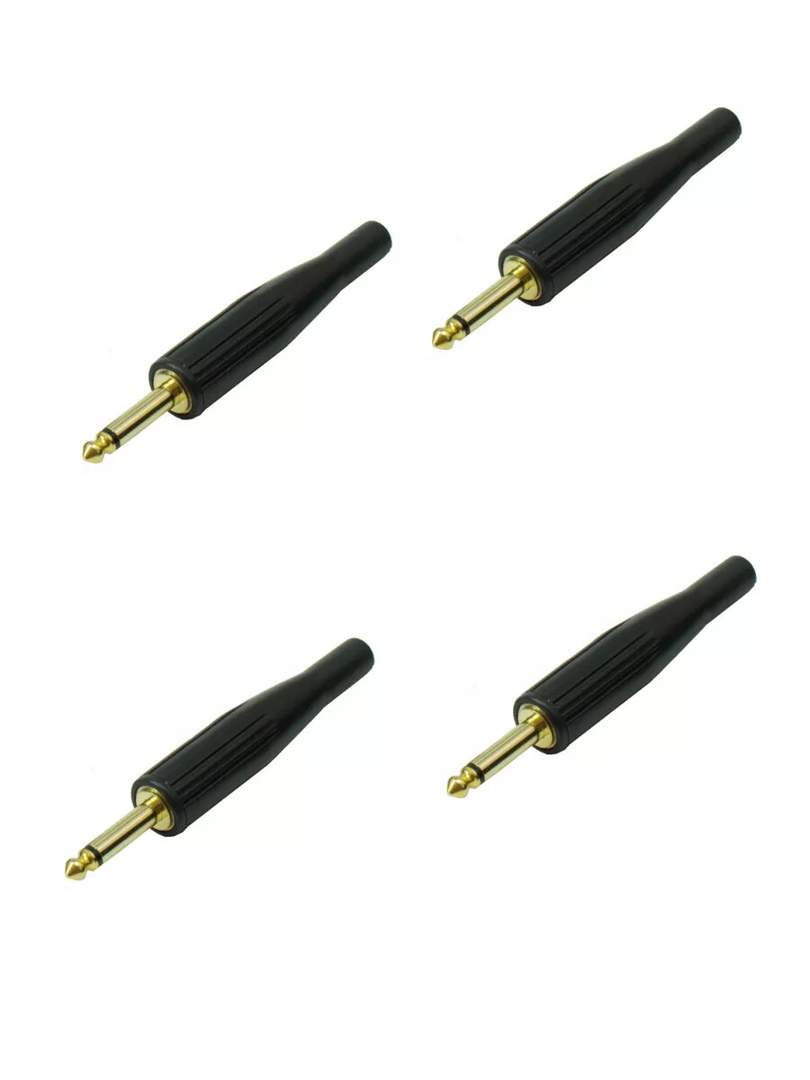 Джек моно кабельный 6.3 мм 4 шт. J185