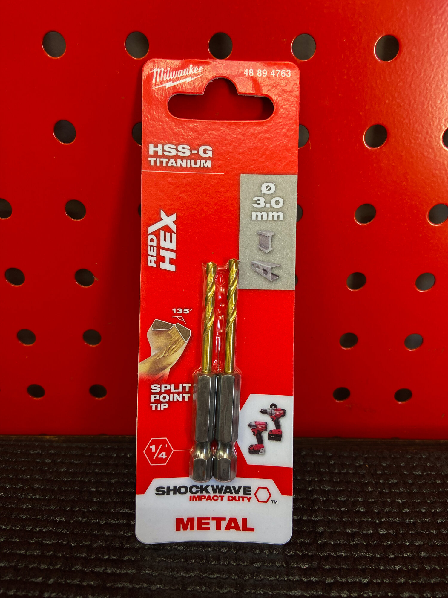 Сверло по металлу Milwaukee RedHEX HSS-G TiN- режущая часть QUAD EDGE-48894763