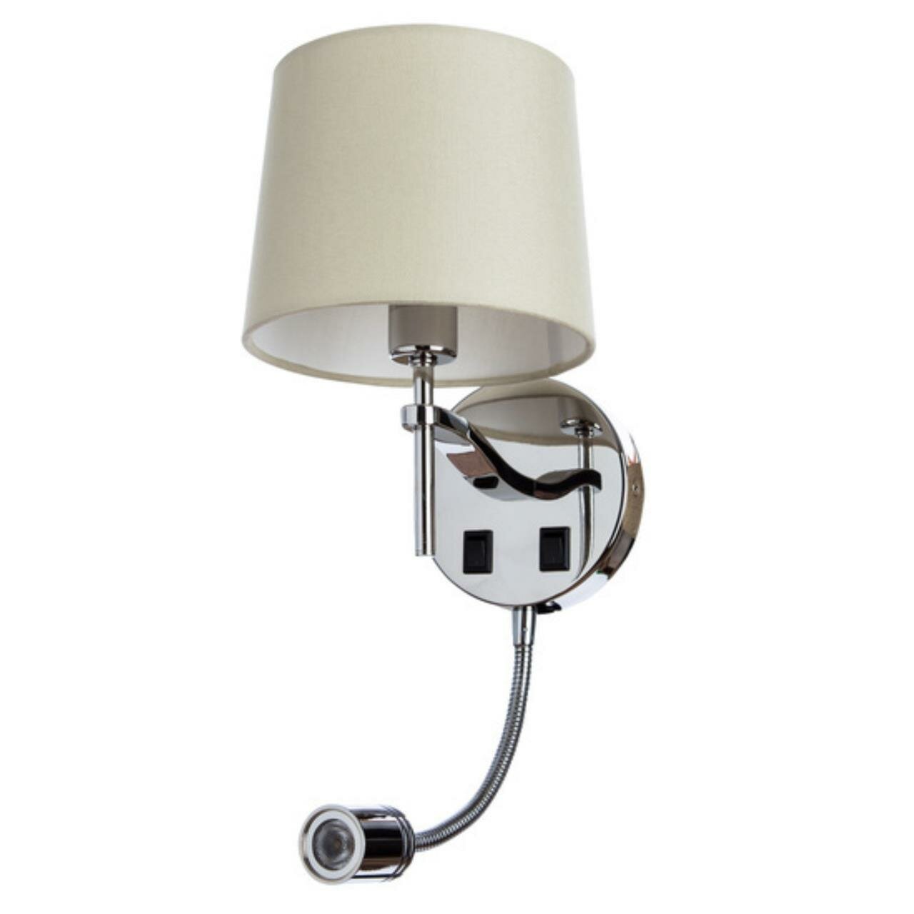 Бра IP20 белый E14 металл/ткань Divinare SOPRANO 1341/02 AP-2