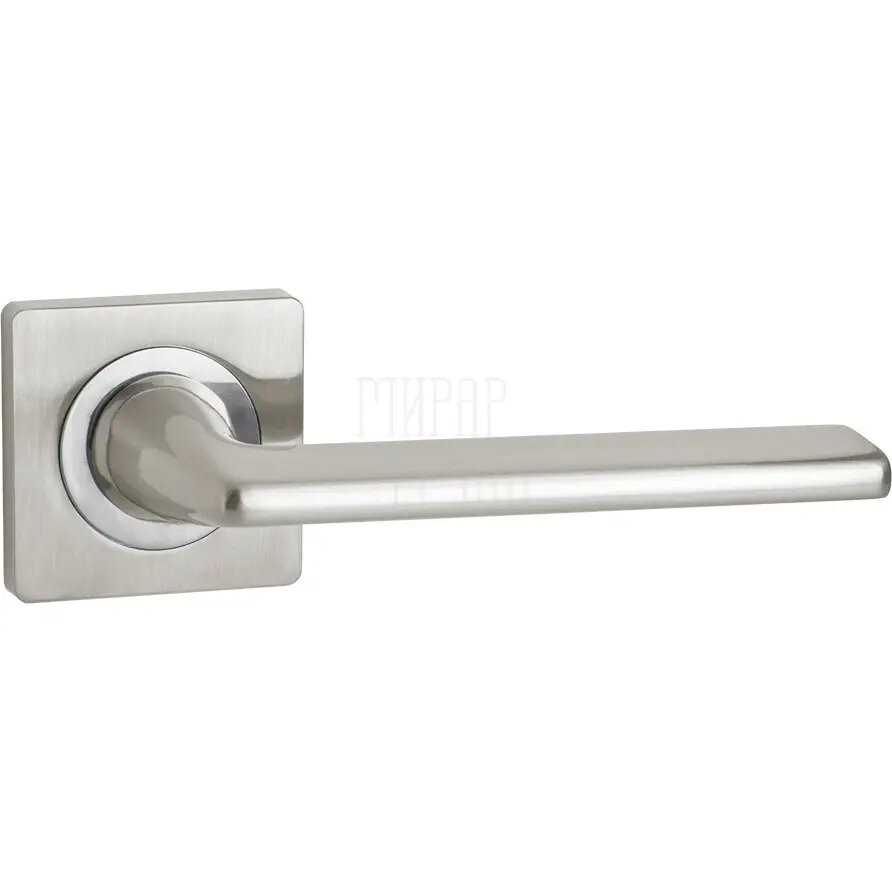 Дверная ручка Ajax (Аякс) на квадратной розетке "TREND" JK матовый никель + хром
