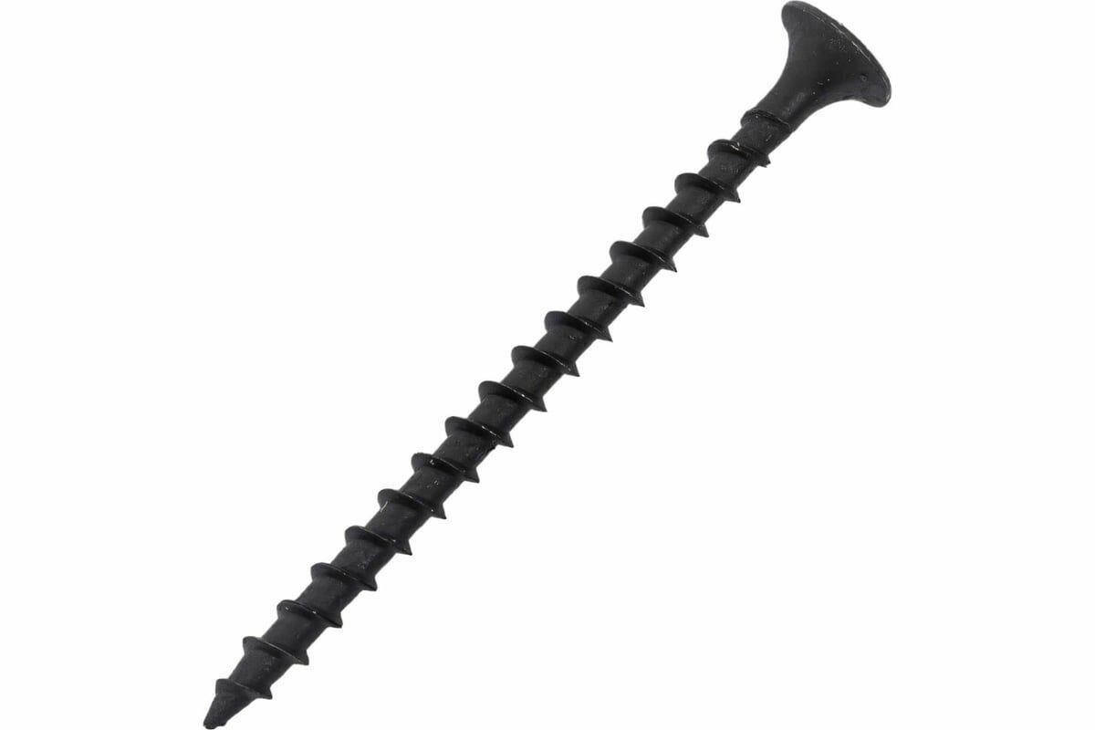 Саморез по дереву креп-комп черный, усиленный, 3,5x55, 1,0 кг чд55тф