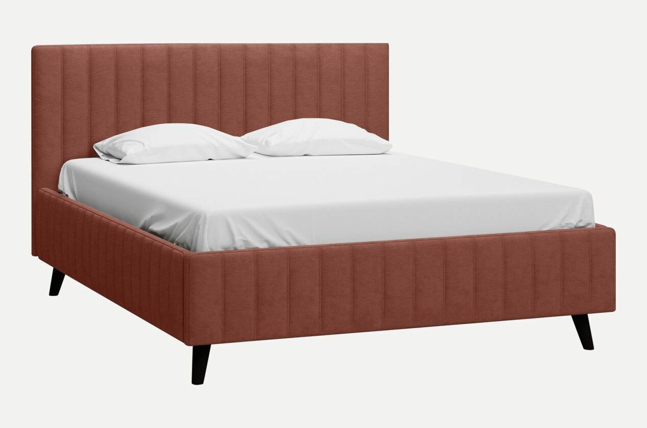 Кровать 160x200 двуспальная Divan.ru Маркфул 160 Velvet Terra, 213х175х110 см, велюр, красная