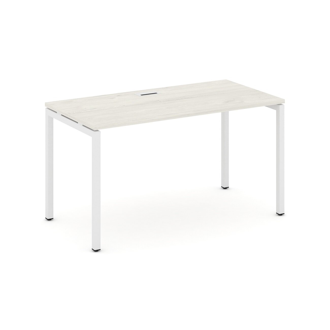 Стол письменный П-образный м/к (сечение 40х40) Style Project Riva SN-4P. SP-004 Дуб Наварра/Белый мет. 1580*600*750