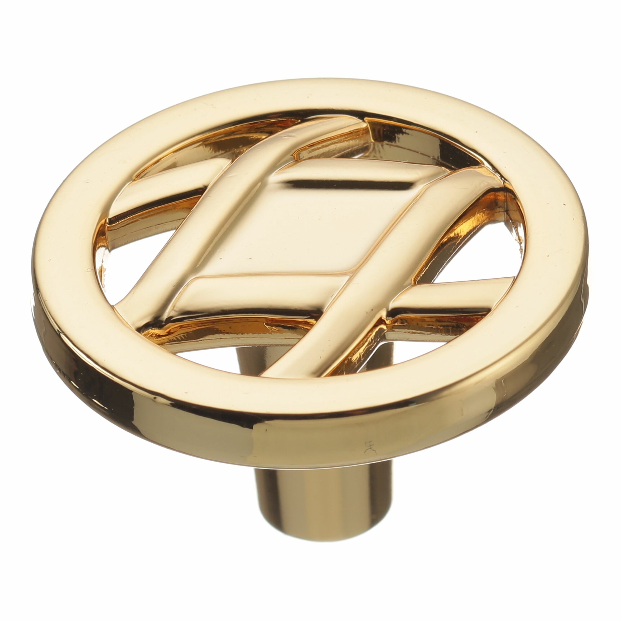 Ручка мебельная кнопка GIUSTI LINEA DECOR WPO746.036.00GP глянцевое золото