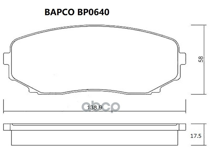 Колодки тормозные дисковые передние, BP0640 BAPCO арт. BP0640