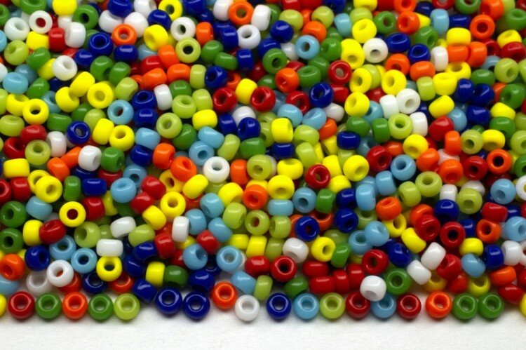 Бисер японский MIYUKI круглый 11/0 MIX37 непрозрачный радужный, микс Opaque Rainbow, 10 грамм