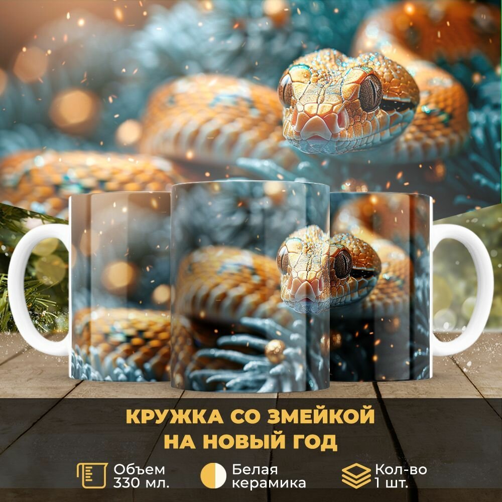 Кружка 330 мл, Золотая змея