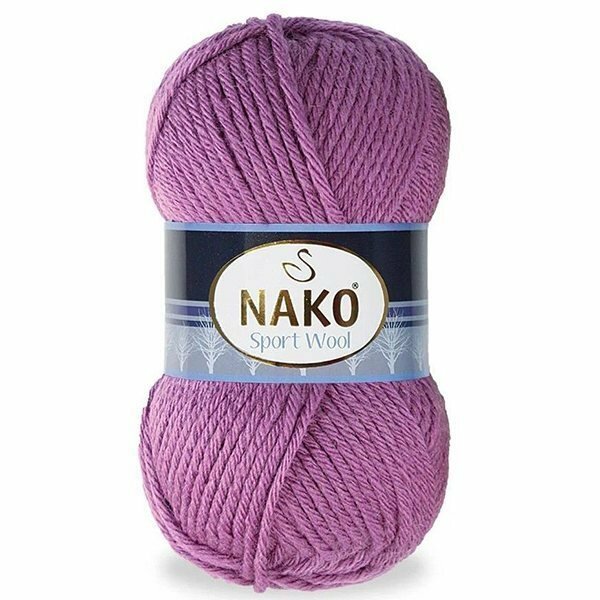 Пряжа Nako SPORT WOOL 1048 т. сух. роза (5 мотков)