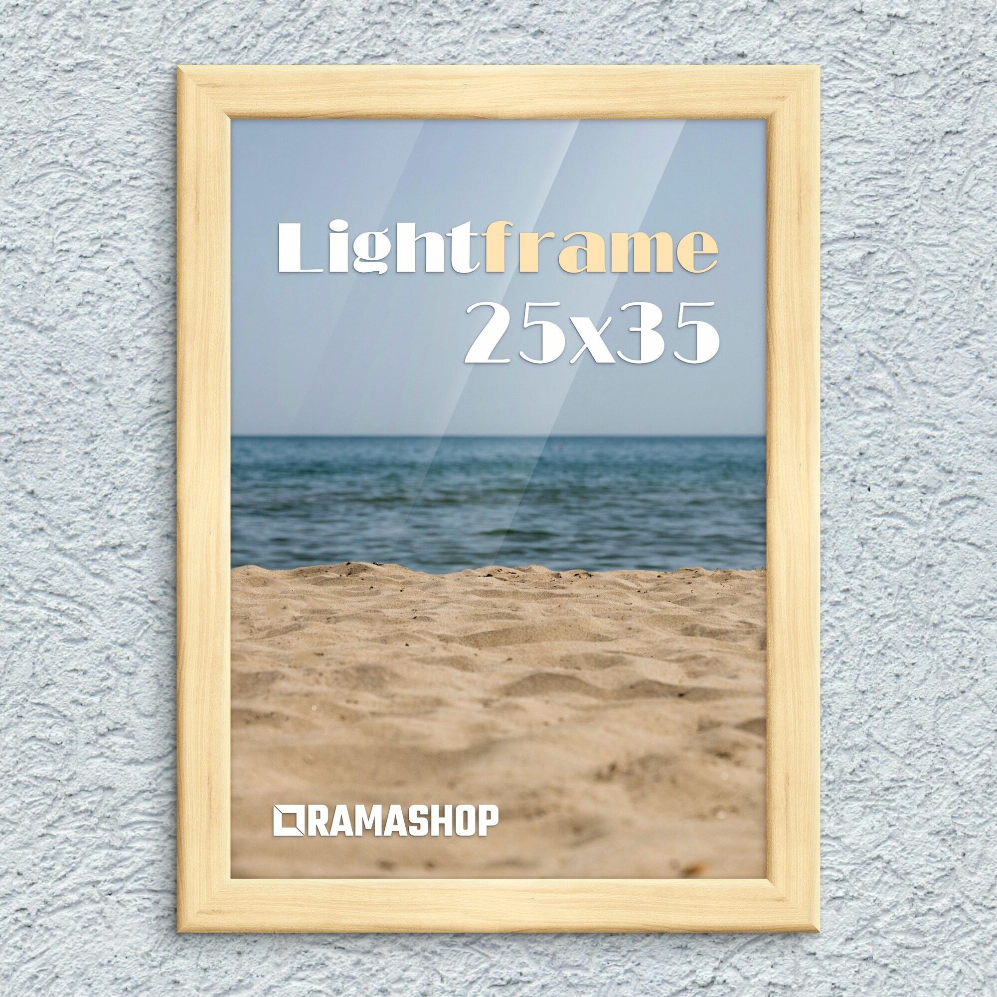 Рамка для фото 25х35. Серия "Light Frame". Фоторамка деревянная. Профиль 2416. Сращенная сосна, неокрашенная
