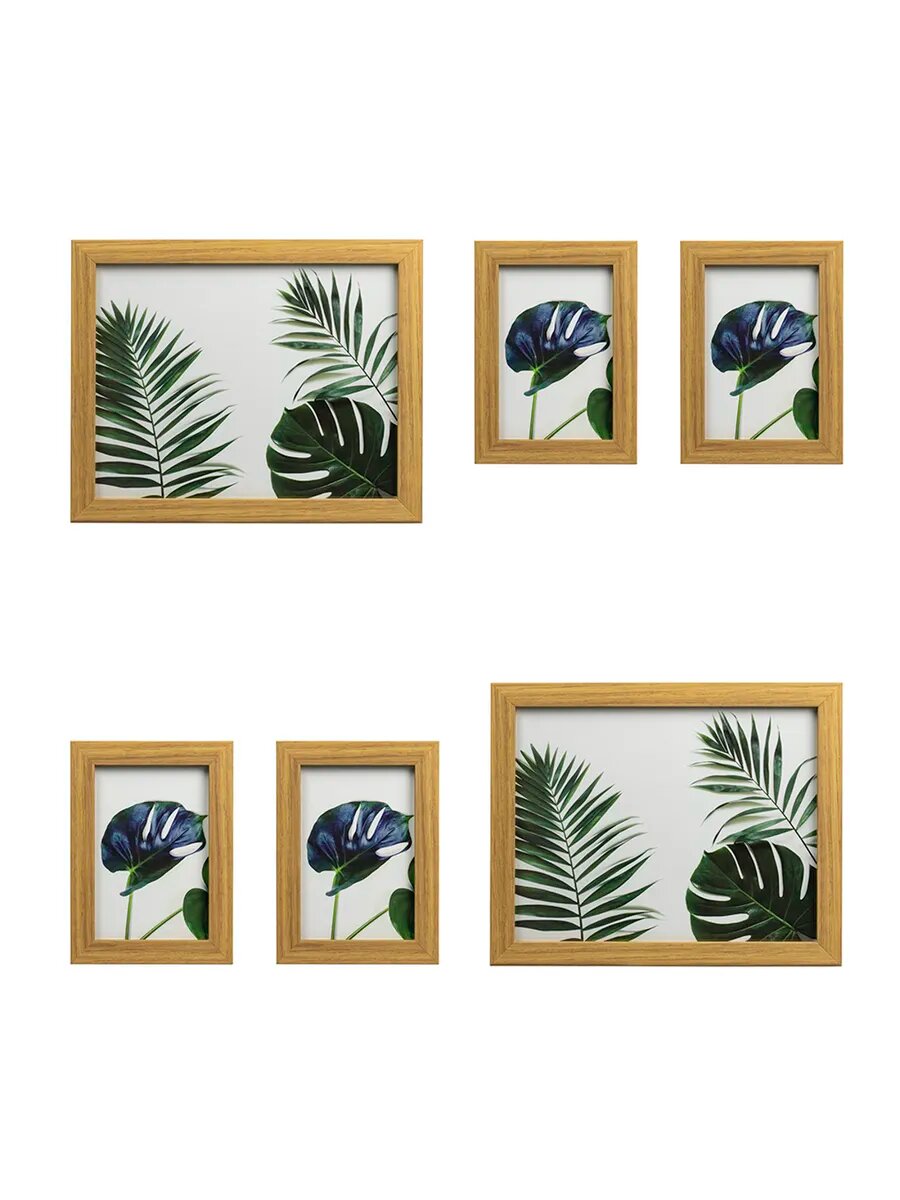 Набор фоторамок NEODECO, 6 шт, прямоугольные, коричневого цвета