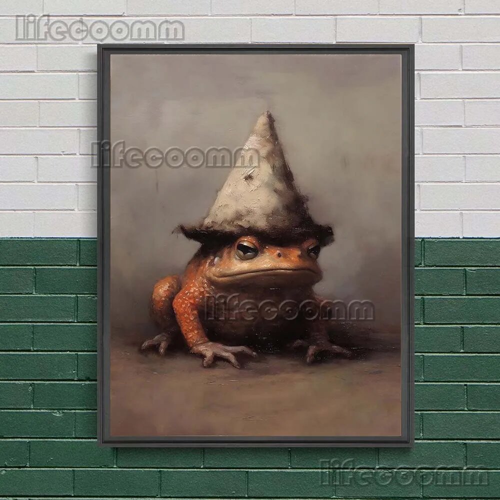 Настенная картина "Ведьма, метла и волшебный котёл" B, 20X25cm NoFrame