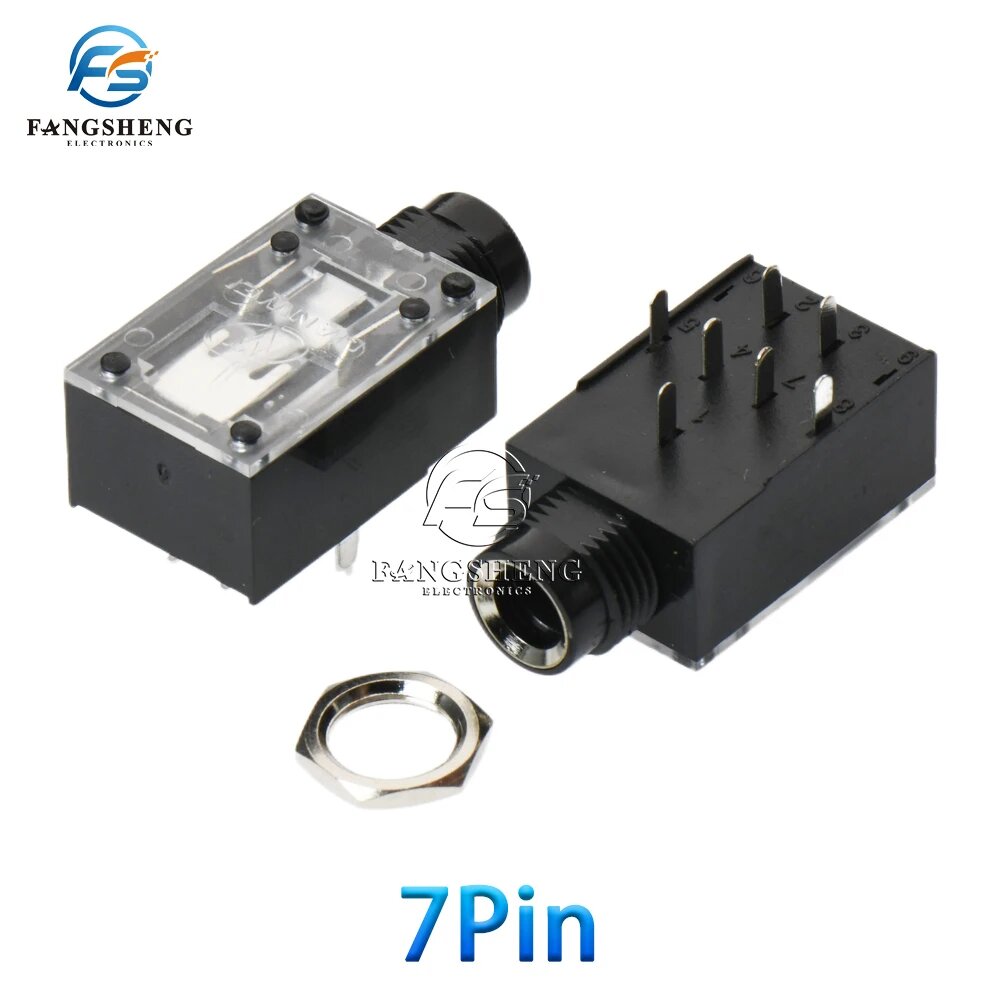 Разъёмы для микрофона PJ-605 2PCS, Silvery 7Pin