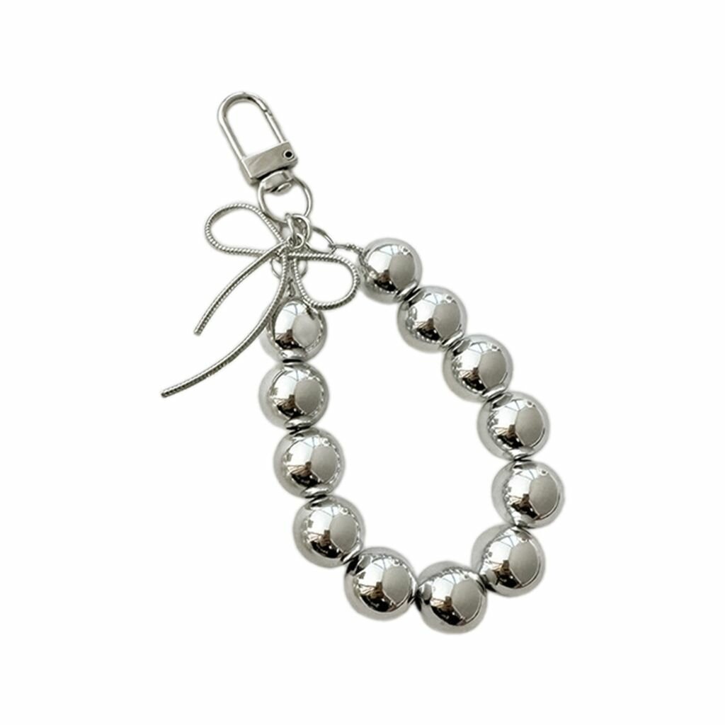 Брелок, Брелок для мобильного телефона на цепочке из свежего и сладкого жемчуга-серебристый