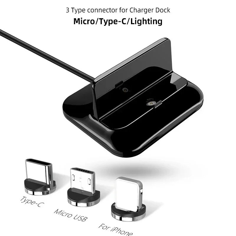USB-кабель для синхронизации подставка для зарядного устройства для iOS Xiaomi Samsung Huawei Android Type C Samsung подставка-держатель Зарядная база док-станция Dock with 3 Type