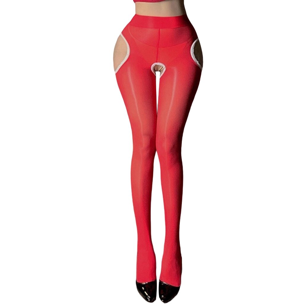 Колготки с открытым шагом и поясом для чулок