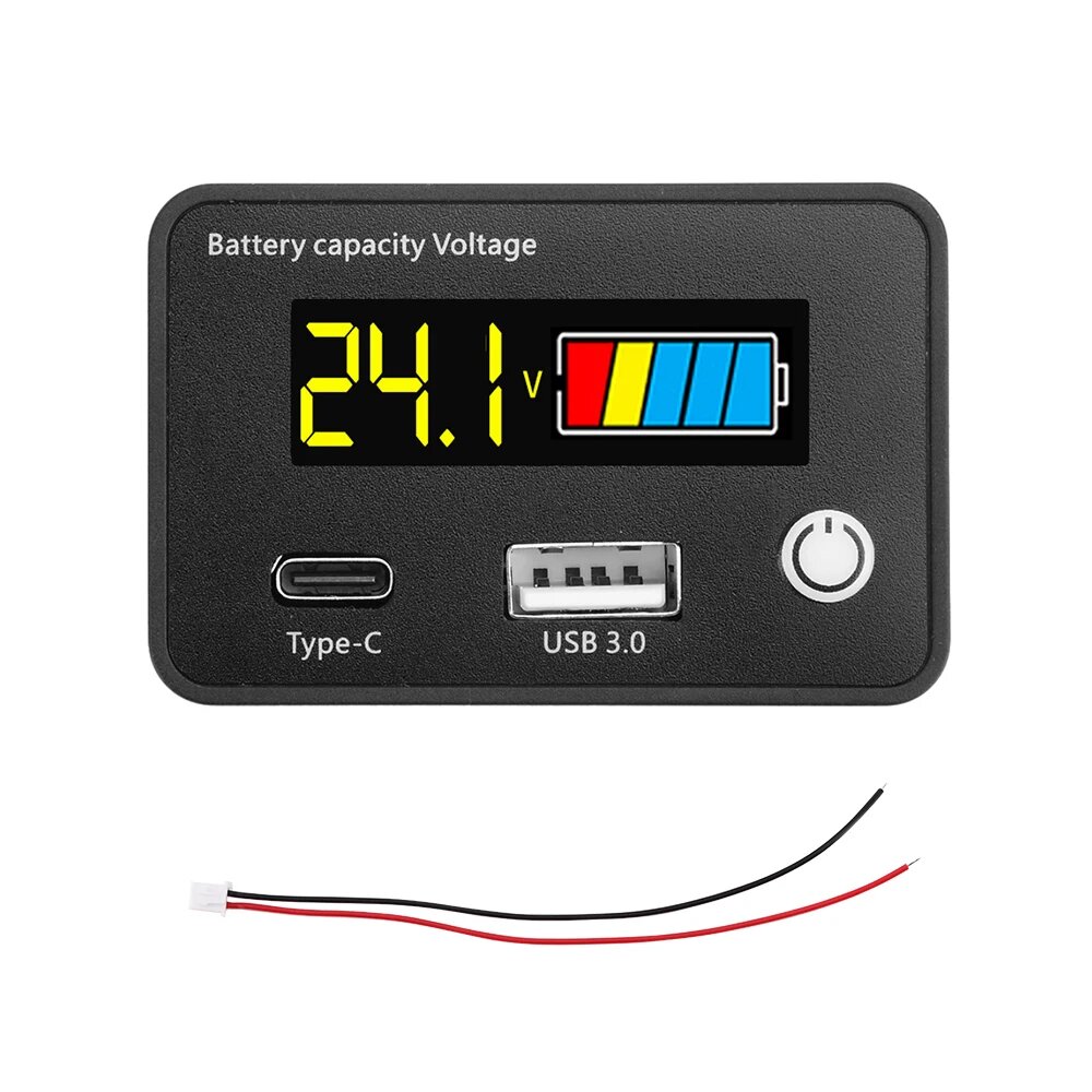 Монитор батареи 24.1V с USB 3.0 и Type-C, Color