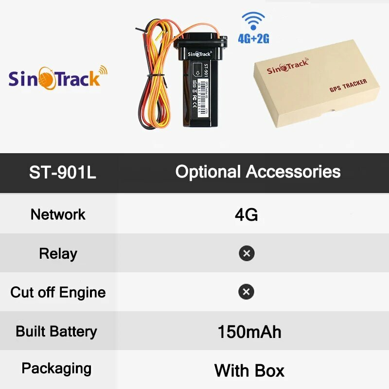 4G GPS трекер ST-901L с батареей 150mAh и коробкой