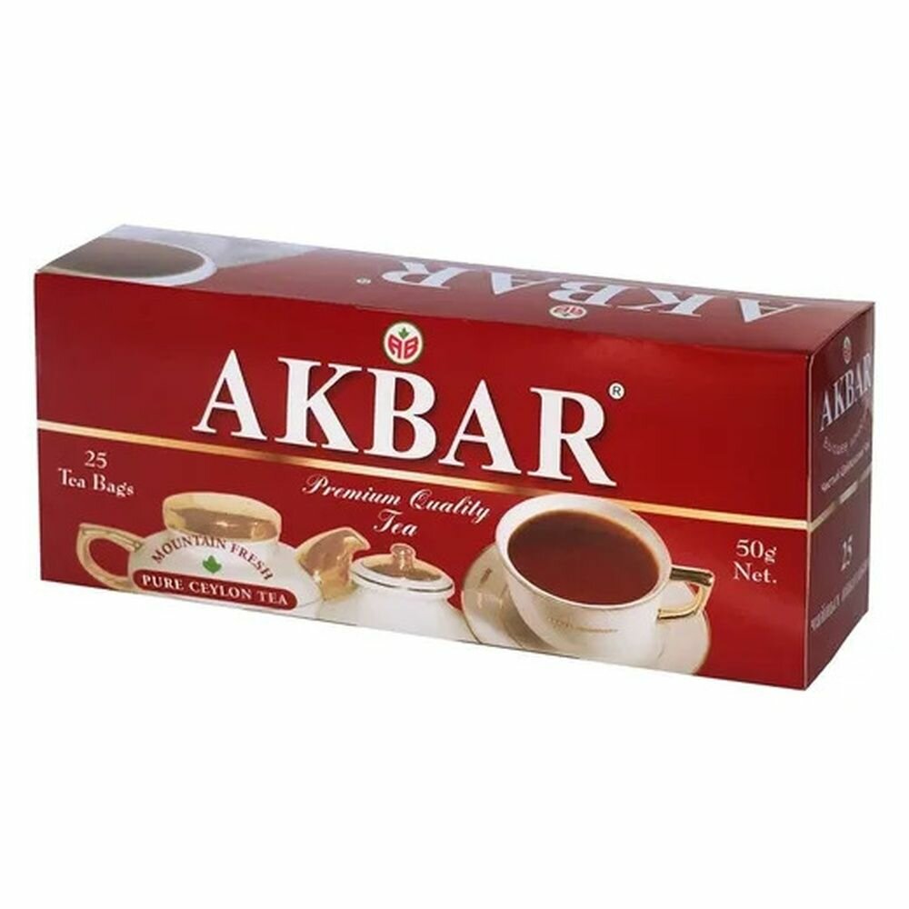 Akbar Чай черный, красно-белая серия, 25 пакетиков, 50 г