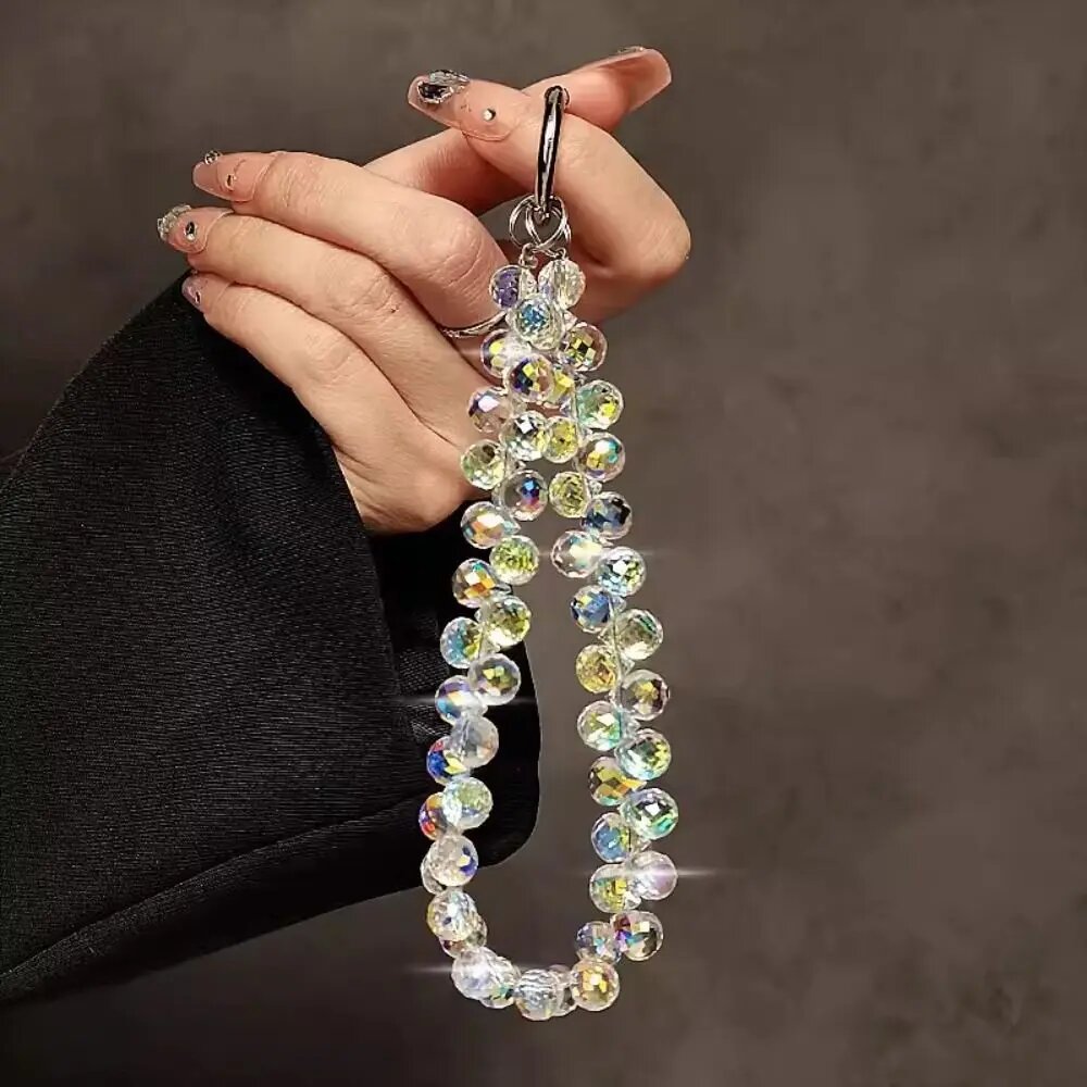 Красочный ремешок для мобильного телефона, блестящий брелок с подвеской из хрустальных бусин, ювелирная сумка, аксессуары, блестящие брелки