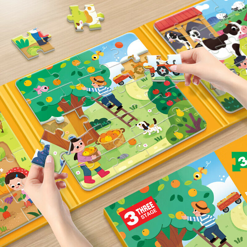 Магнитная головоломка Dayanxiaowa для детей 1-3 лет Образовательная ферма 61 деталь Характеристики：[3-5 лет] Магнитная