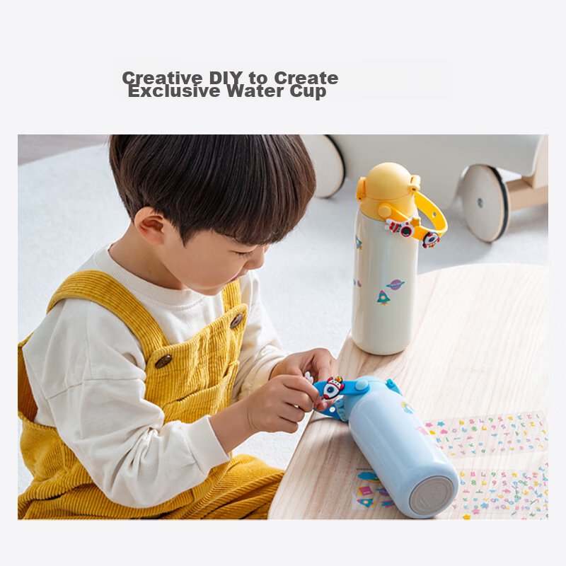 LOCK&LOCK Children's Insulated Cup, 316 Stainless Steel Water Bottle, Direct Drinking Cup, Student Cup with Handle, Portable Water Bottle, 520ML, Mint Green