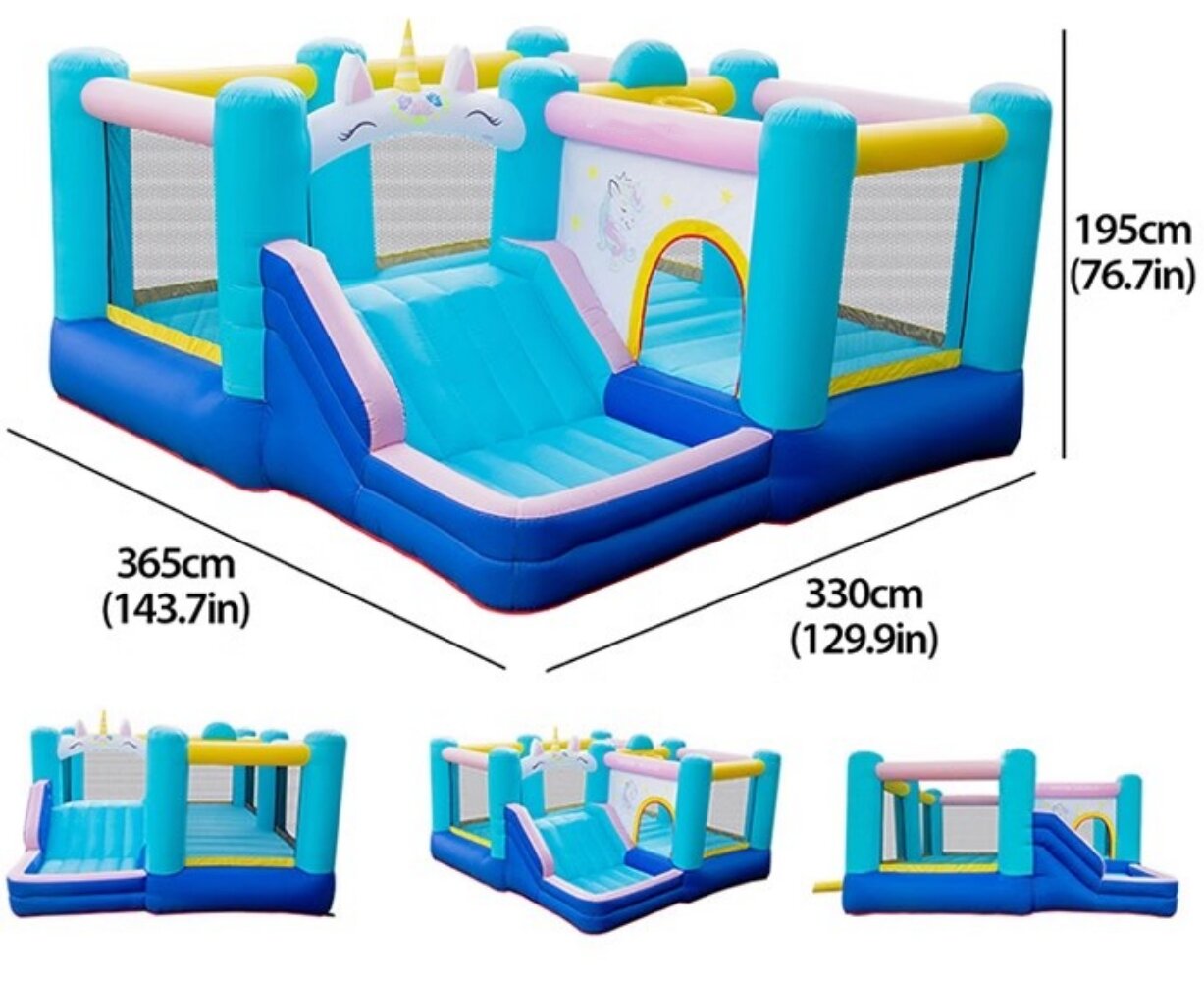 Детский надувной замок с горкой и батутом, Надувная складная игровая площадка