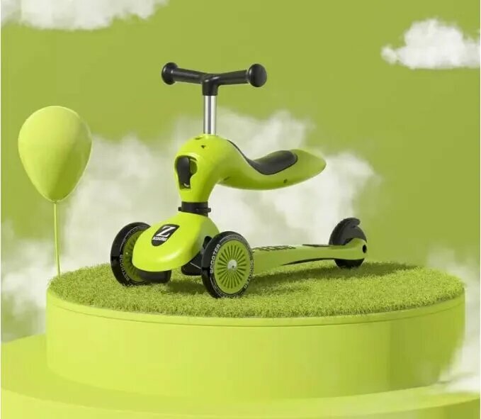 Детский трехколесный самокат с сиденьем Scoot&Ride HighwayKick 1 (Seat) (могучий титан) YZ