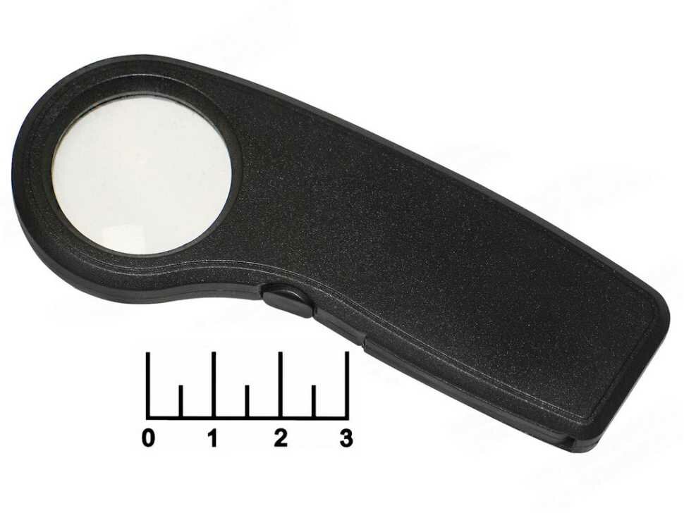 Лупа с подсветкой 1LED 30* 30мм + ультрафиолет MG21012-A
