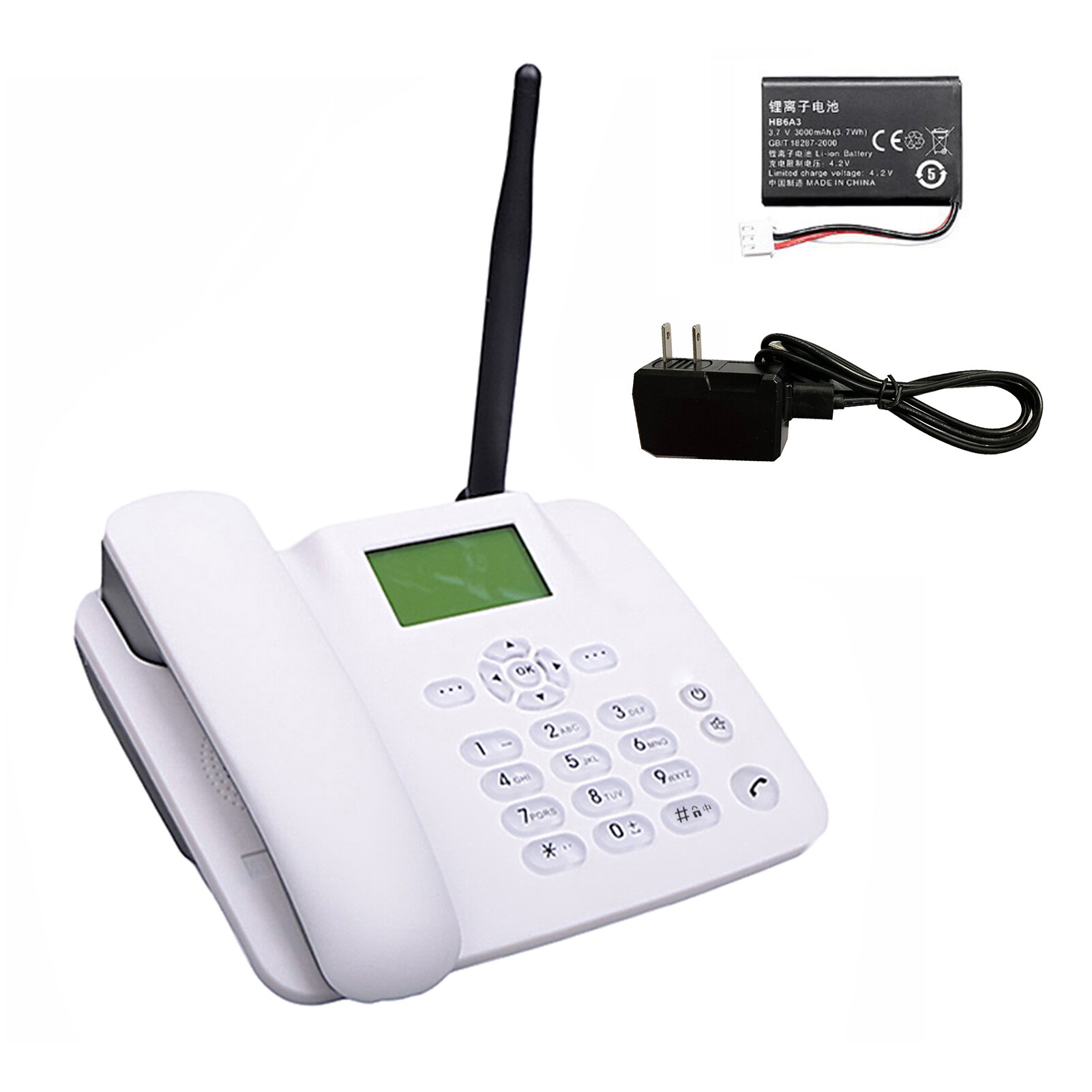 Стационарный беспроводной телефон 2G, GSM, поддержка SIM, с радио, часами, US