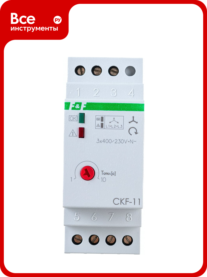 Реле контроля фаз Евроавтоматика F&F CKF-11 EA04.004.003, 5 мм, светодиодная
