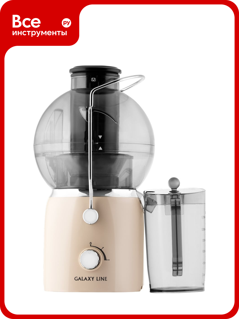 Соковыжималка электрическая Galaxy LINE GL 0811 Дымчатая роза, 1500 Вт, загрузки цельных фруктов