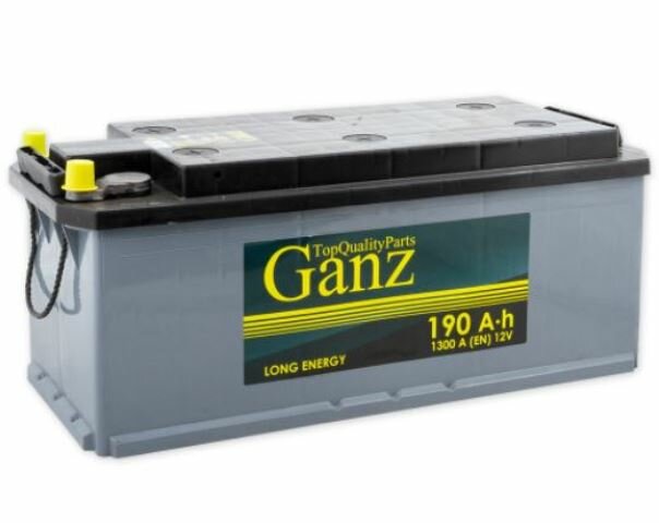 Аккумулятор грузовой GANZ 190.3 А/ч 1300А L+ ОП (514x218x210) EURO D5 514x218x210